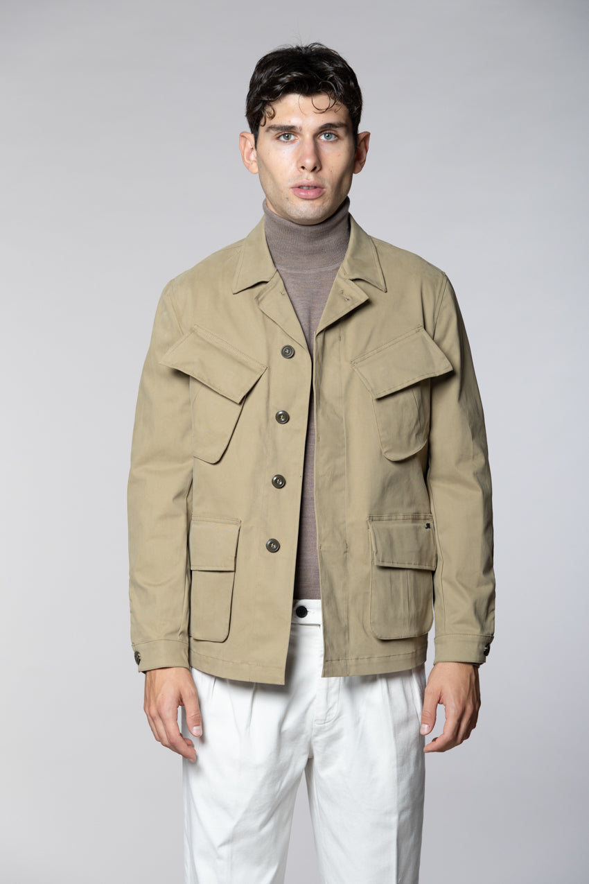 Veste Homme Vietnam Jacket Kaki en Gabardine Teinte en Pièce | Mason's ...