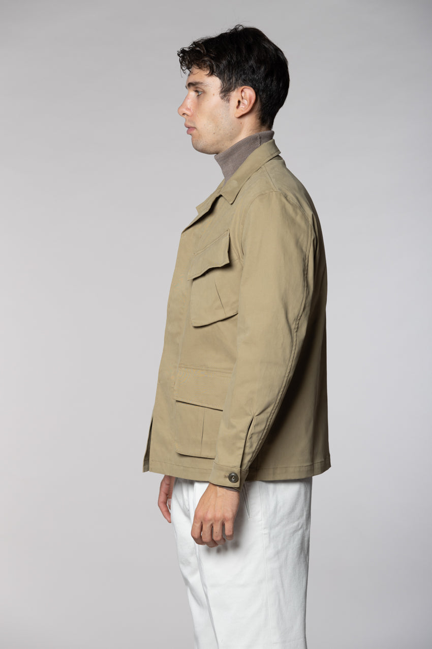 Veste Homme Vietnam Jacket Kaki en Gabardine Teinte en Pièce | Mason's ...